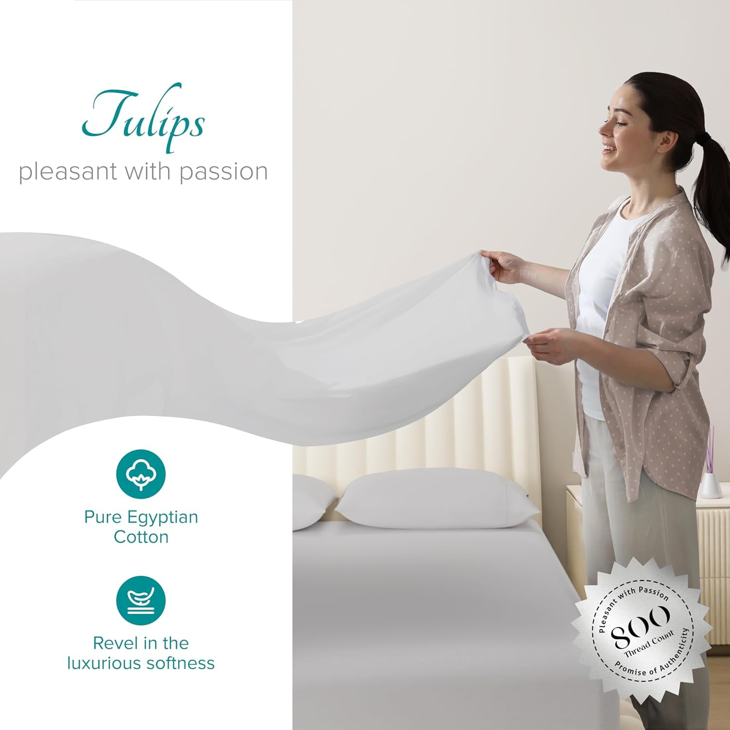 Carressa Linen Split King Sheets Sets for Adjustable Bed - Egyptian ...