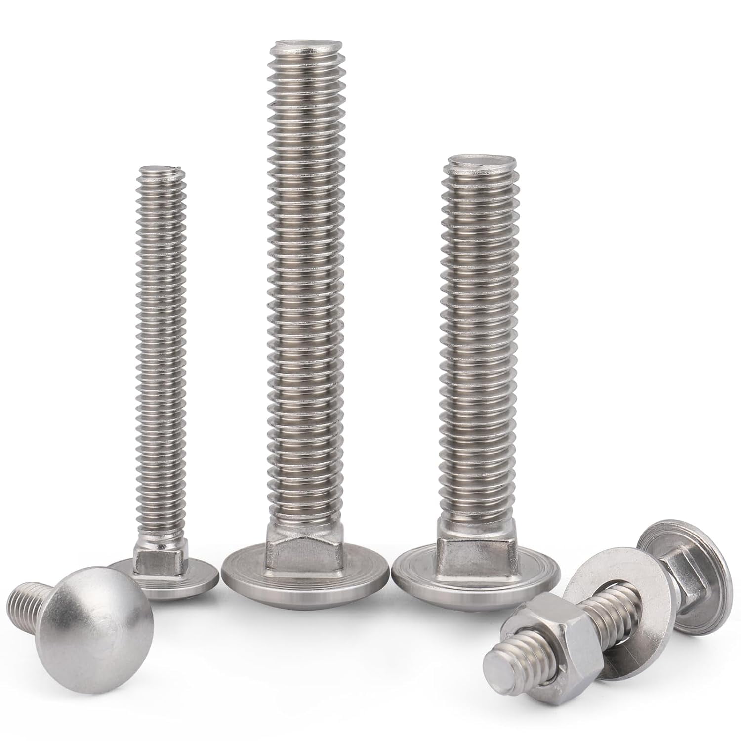 Carriage Bolts Screws, 304 Stainless Steel 18-8, Round Head Square Neck ...