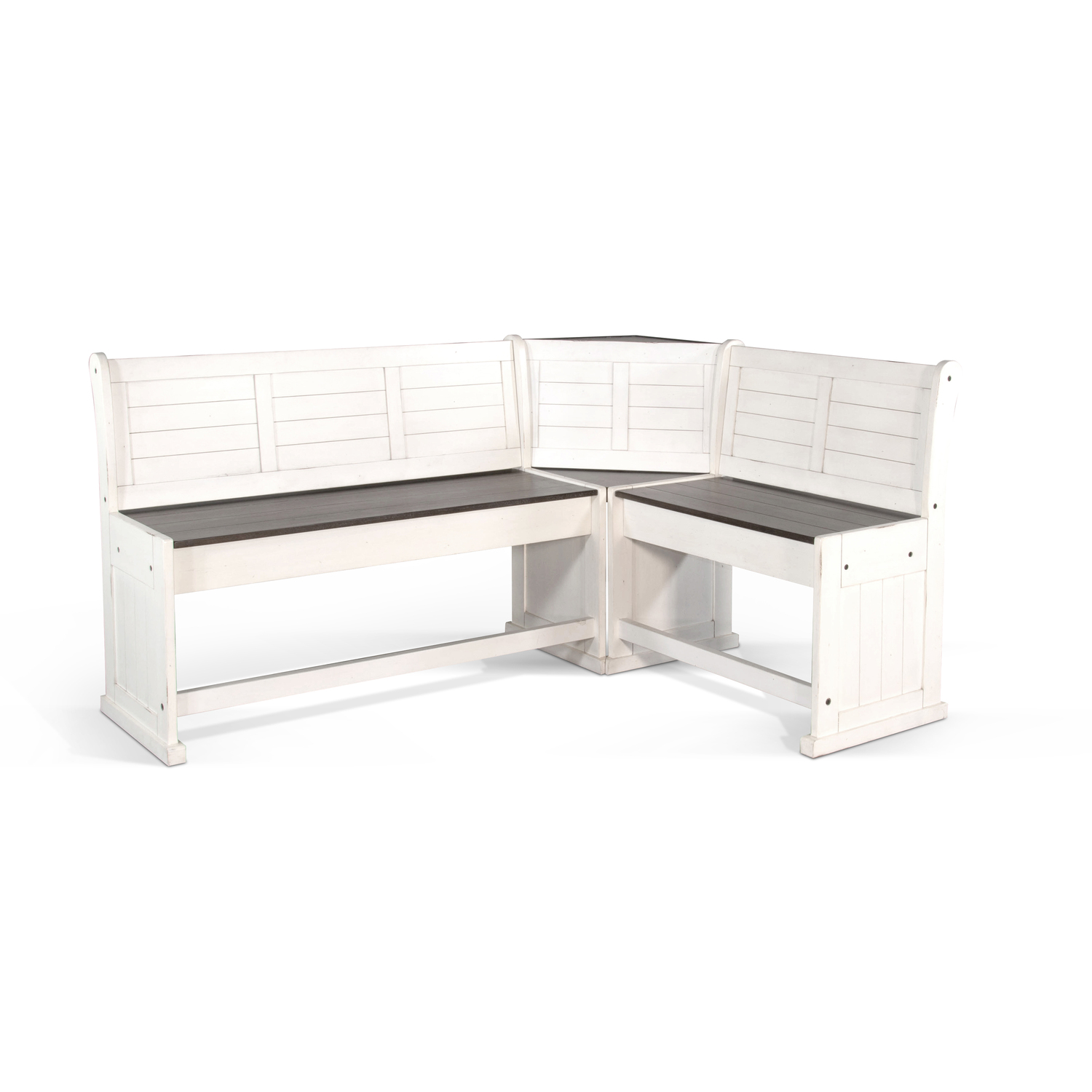 Carriage House White and Brown Counter Height Breakfast Nook Set ...