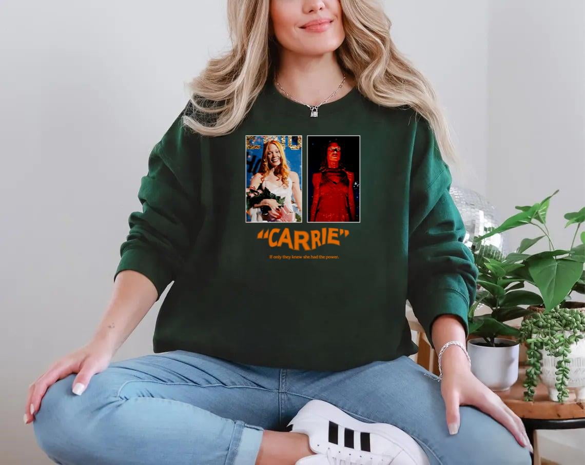 Carrie 1976 Horror Movie Sweatshirt with Stephen King Poster Art, for ...