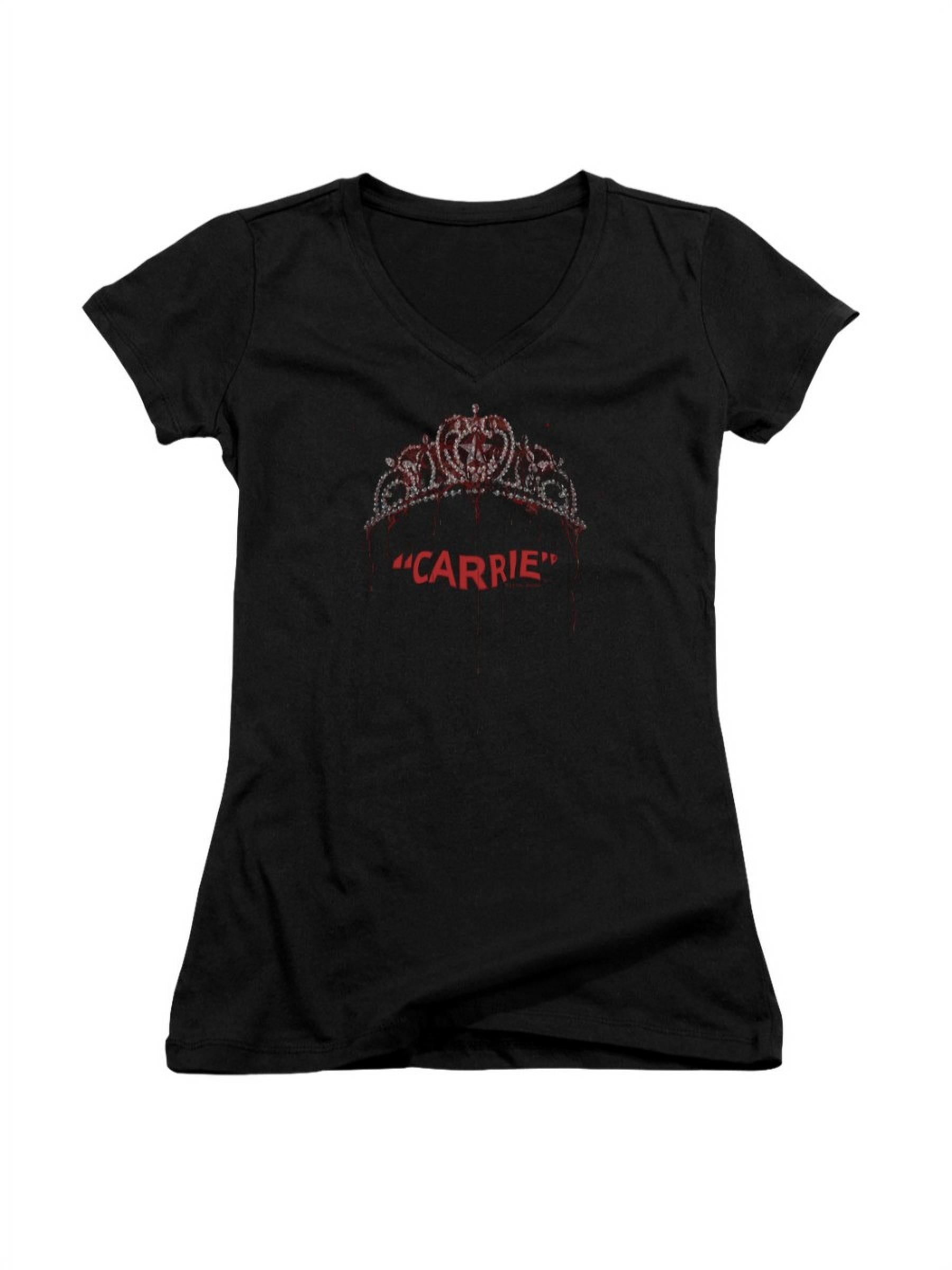 Carrie Horror Film 1976 Prom Queen Bloody Tiara Juniors V-Neck T-Shirt ...