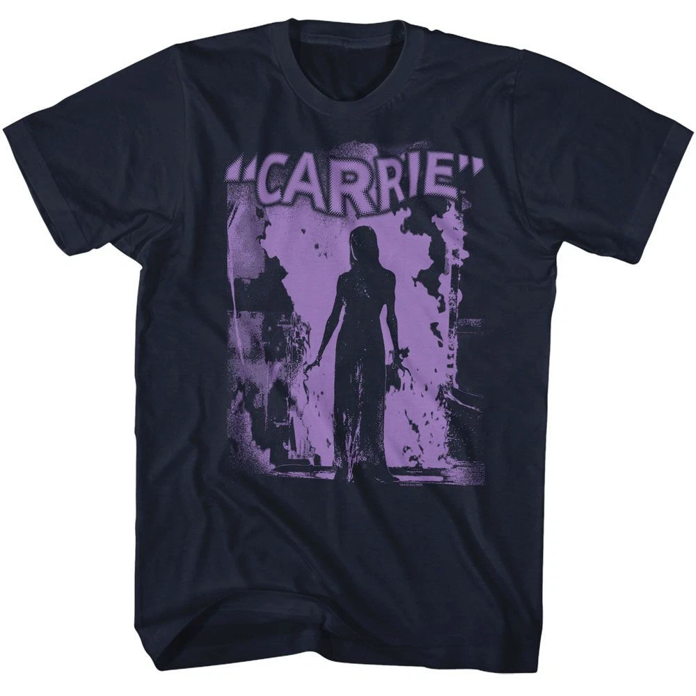 Carrie Purple Flame Navy Movie Shirt - Walmart.com