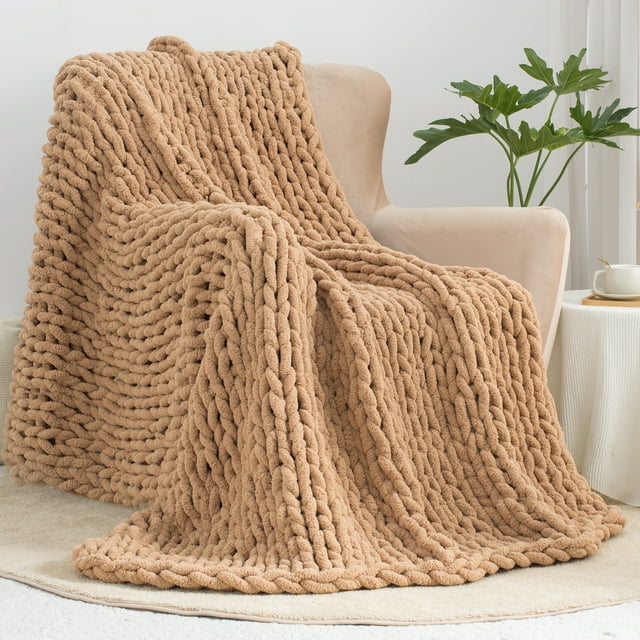 Free Shipping! Carriediosa Chunky Knit Throw Blanket Handmade Soft ...