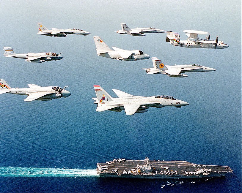 Carrier Air Wing 14 CVW-14 Over USS Carl Vinson - 24x36 Inch Laminated ...