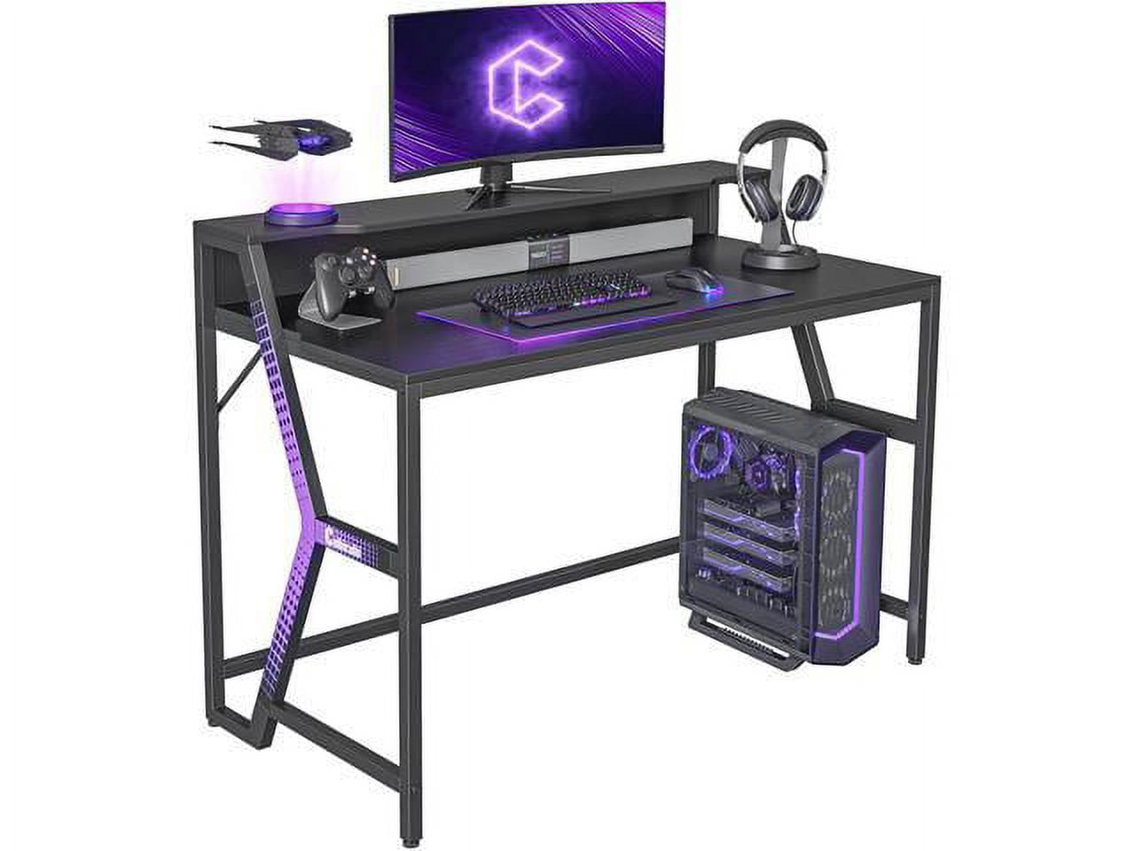 Carrier Gaming Desk 47 inch Gamer Workstation, Home Computer Carbon ...