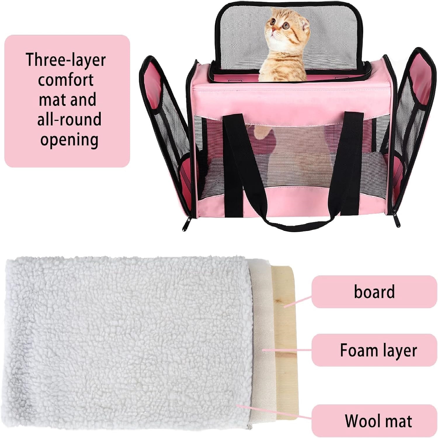 Carrier Large Dog Cat Carriers Puppies up to 30Lbs, Big Dog Carrier ...
