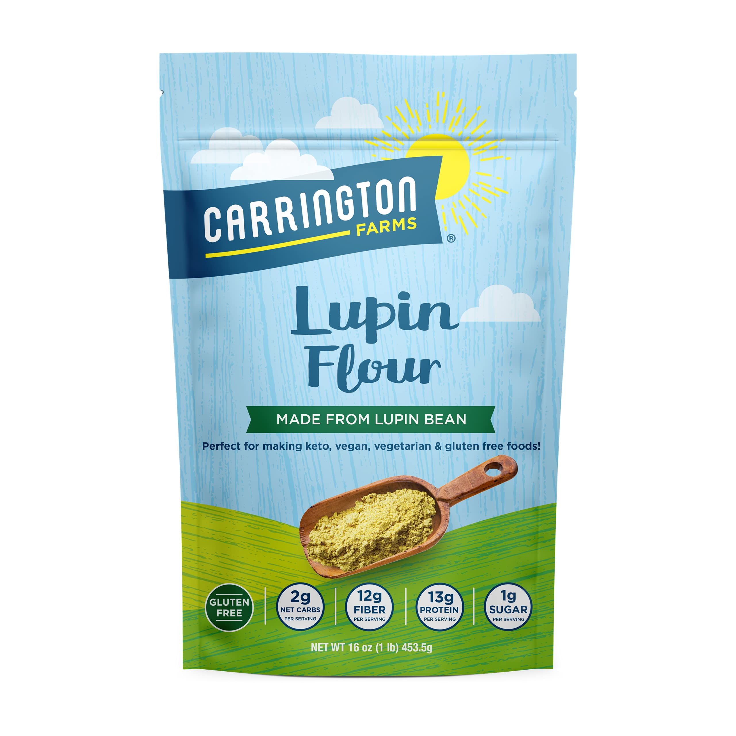 Carrington Farms - Lupin Flour - Keto and Vegan Friendly Ground Flour ...