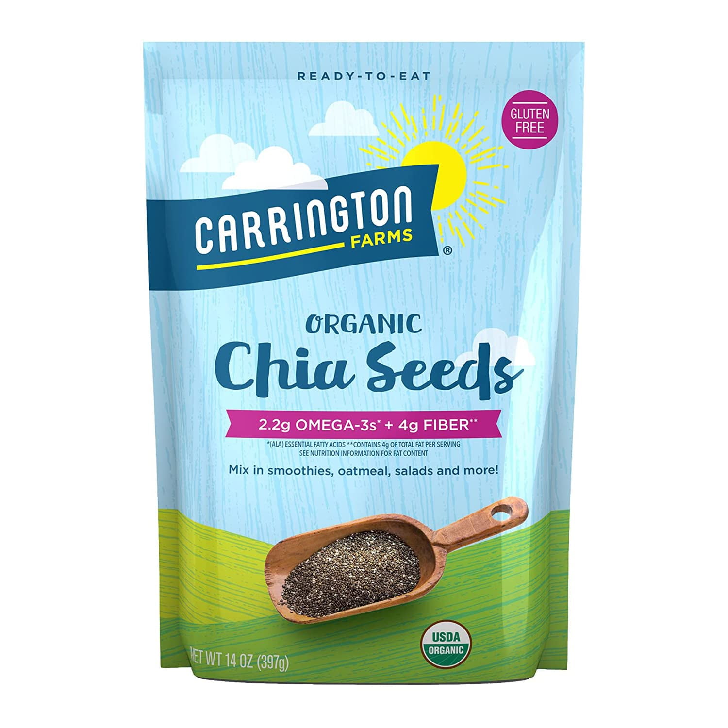 Carrington Farms Organic Chia DEF29 Seeds, Gluten Free, USDA Organic ...