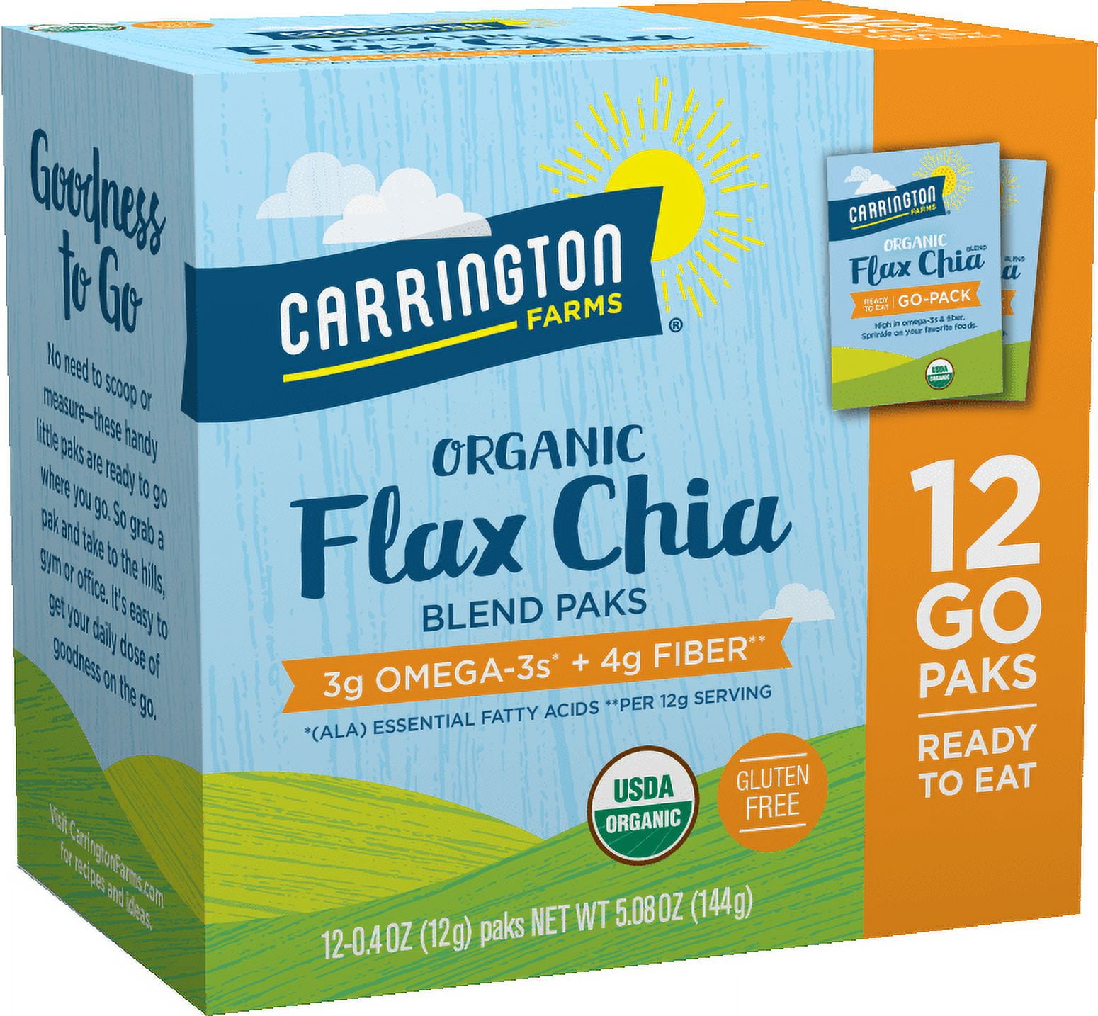 Carrington Farms Organic Flax Chia Paks, 12 Ct - Walmart.com
