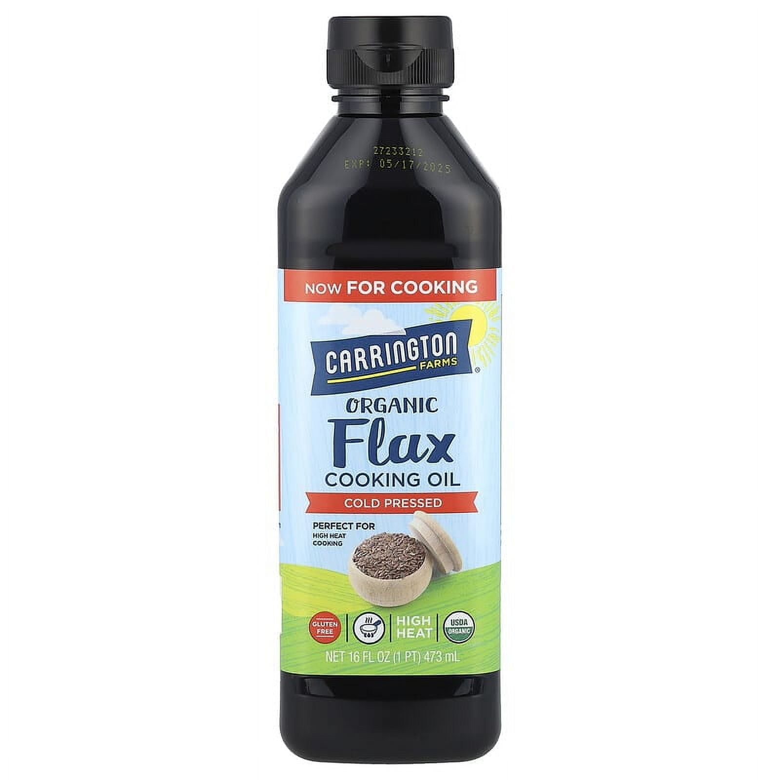 Carrington Farms, Organic Flax Cooking Oil, 16 fl oz Pack of 2 ...