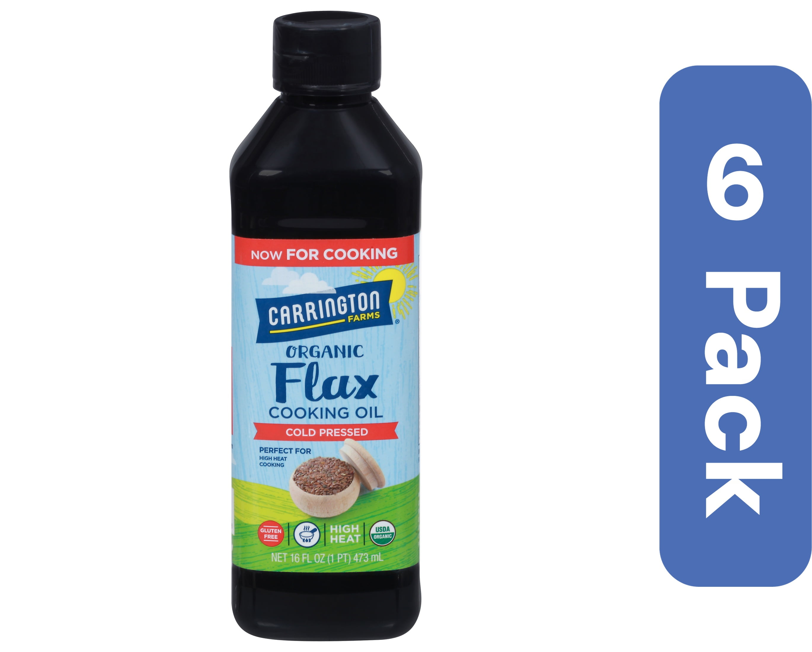 Carrington Farms Organic Flax Cooking Oil 16 fl oz (Pack of 6 ...