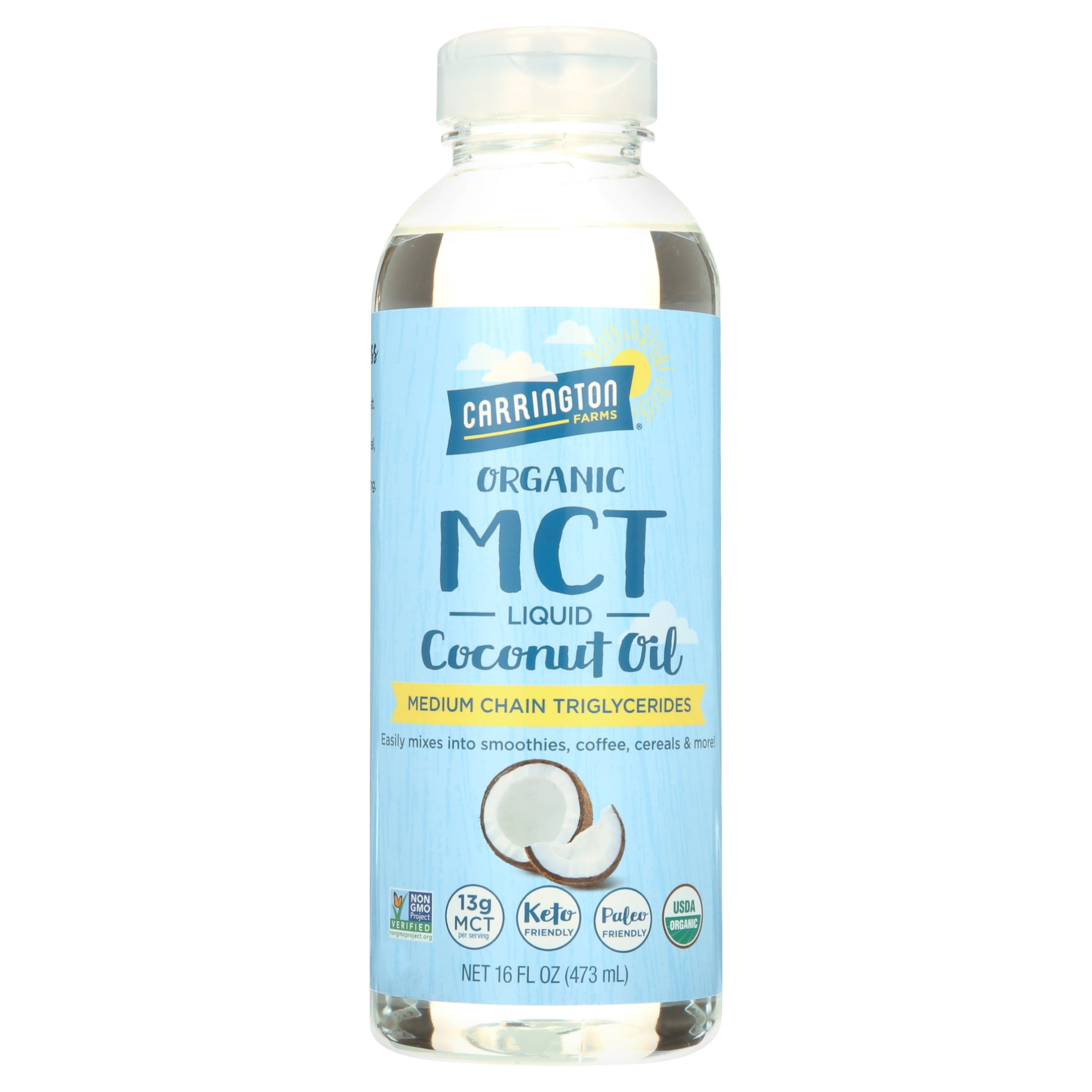 Carrington Farms Organic Medium Chain Triglyceride Oil, 16oz Plastic ...