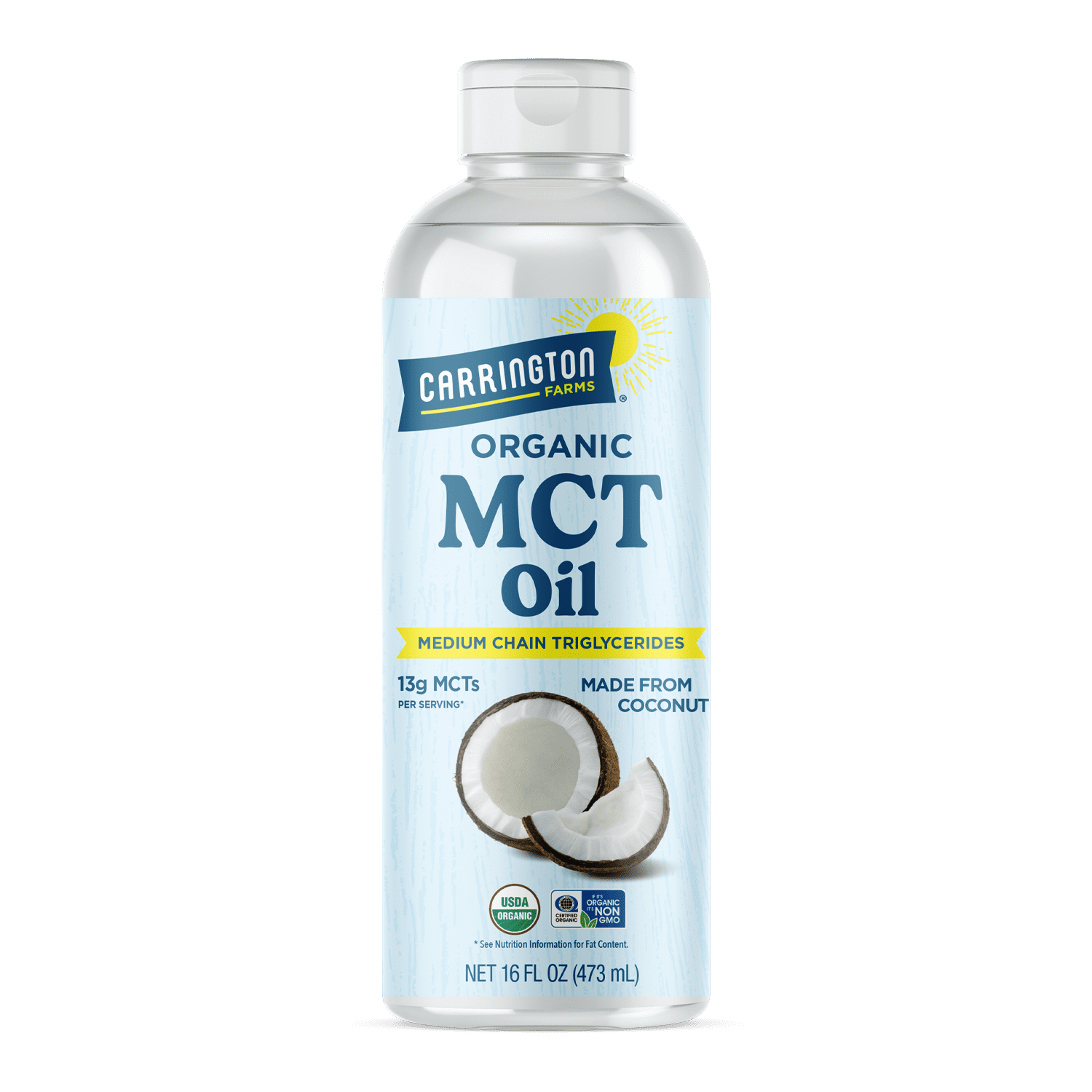 Carrington Farms Organic Medium Chain Triglyceride Oil, 16oz Plastic ...