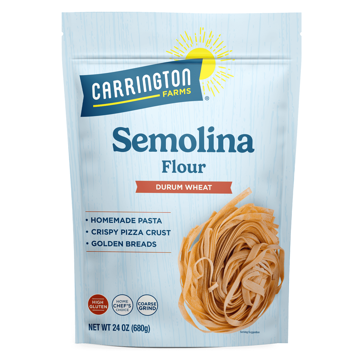 Carrington Farms Semolina Flour Durum Wheat, 24oz - Walmart.com