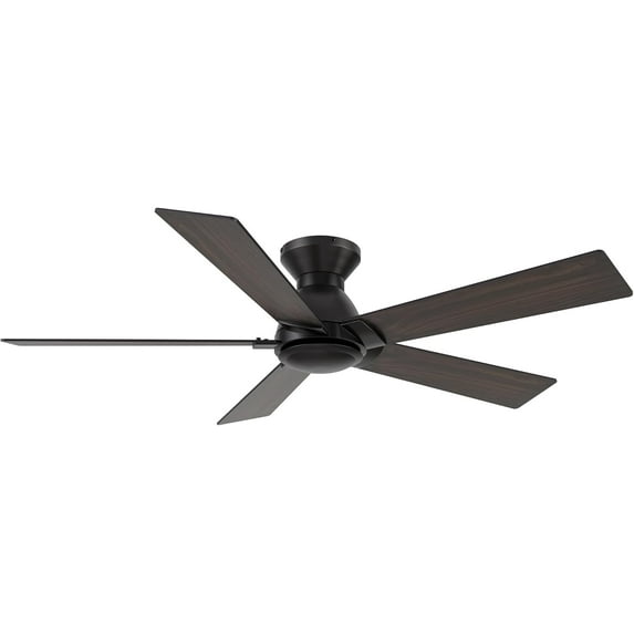 Carro 52 Inch Flush Mount Ceiling Fan without Lights, Black Ceiling Fan ...