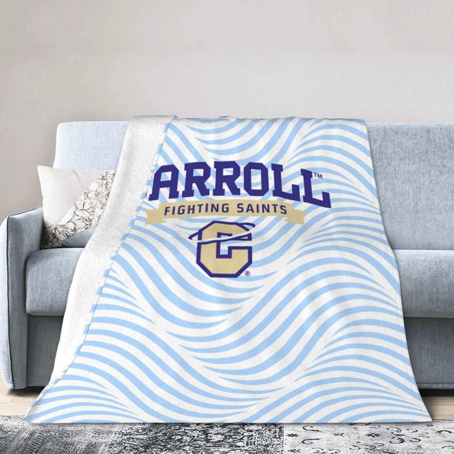 Carroll College Fighting Saint Logo Fleece Blanket, Very Soft ...