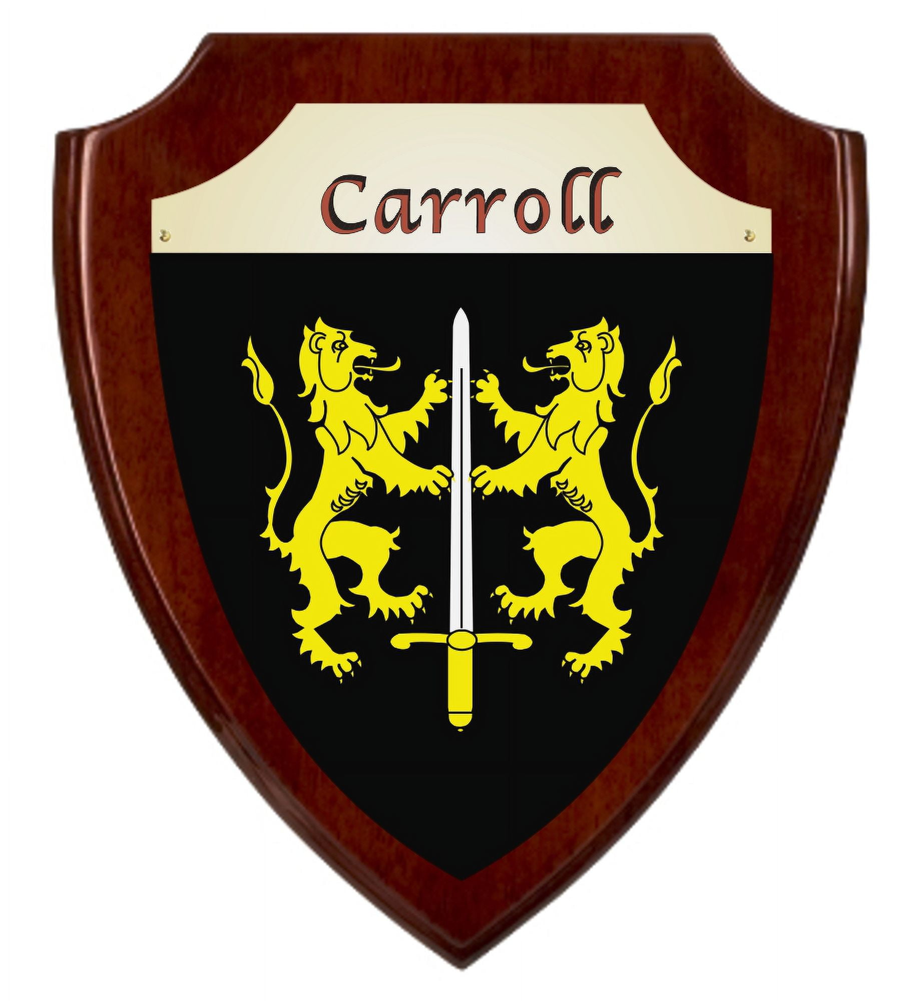 Carroll Irish Coat of Arms Shield Plaque - Rosewood Finish - Walmart.com