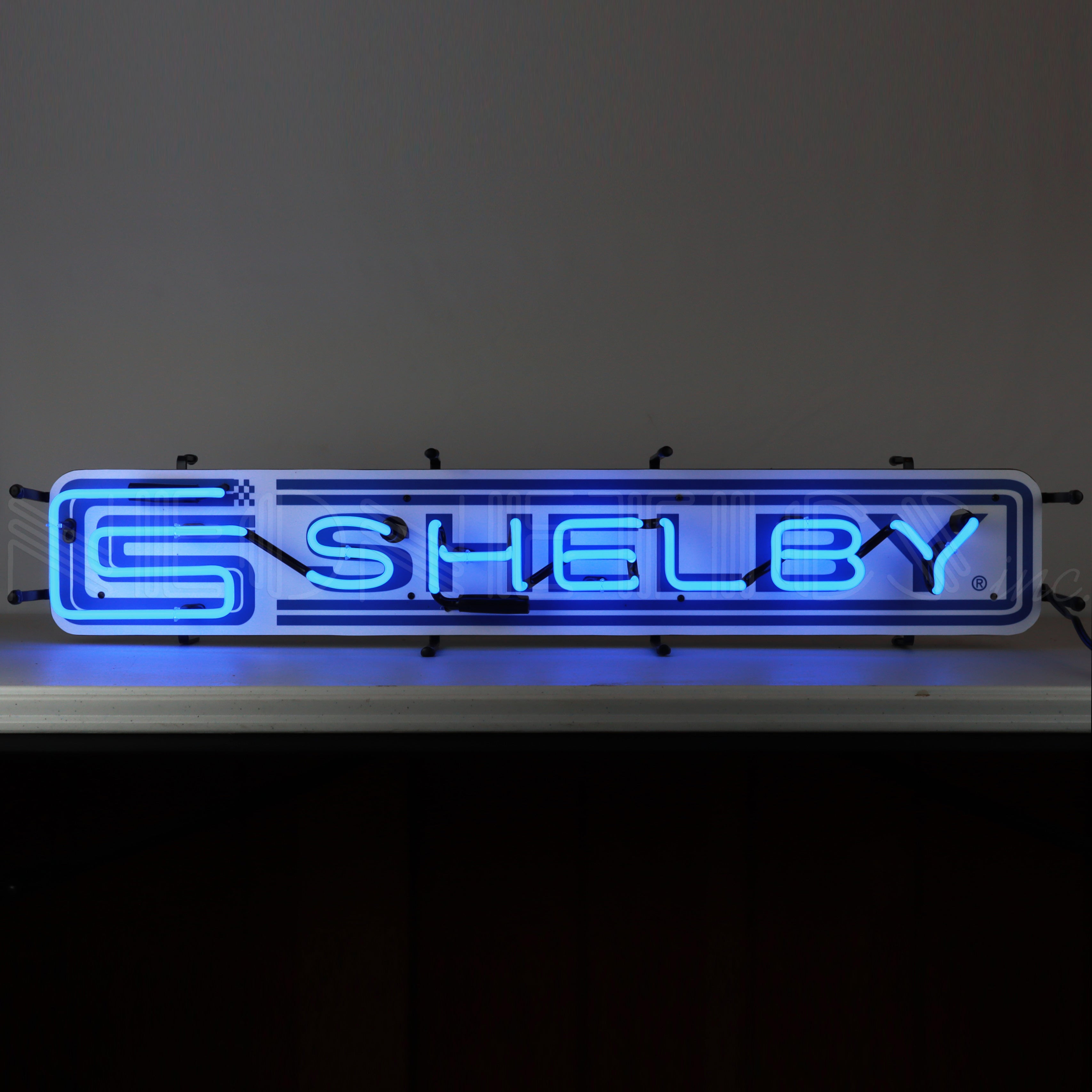 Carroll Shelby Neon Blue Light Up Garage Wall Sign 38" x 7" - Walmart.com