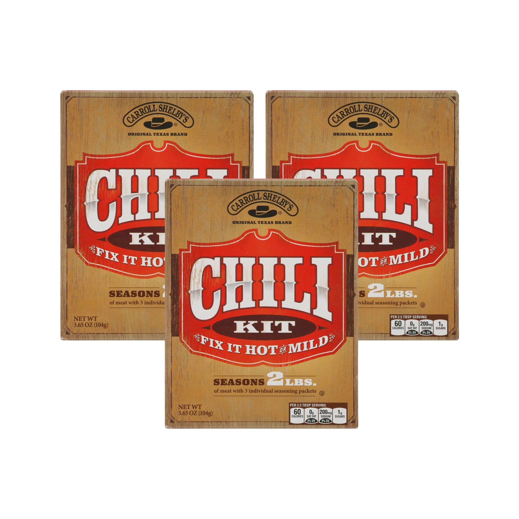 Carroll Shelby's Chili Kit, 3.65 (Pack of 3) - Walmart.com