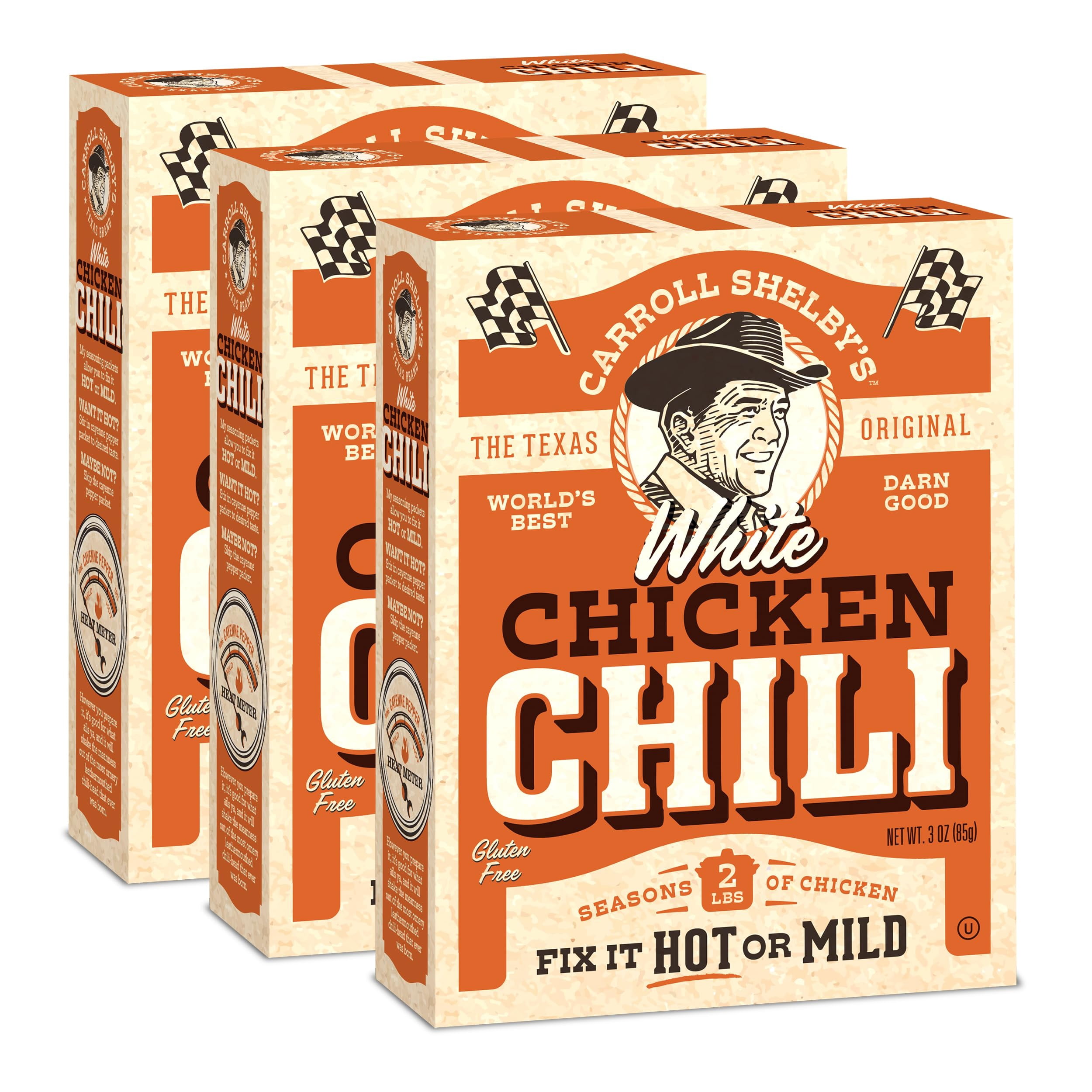 Carroll Shelby's Original Texas BCF26 Brand White Chicken Chili Kit 3oz ...