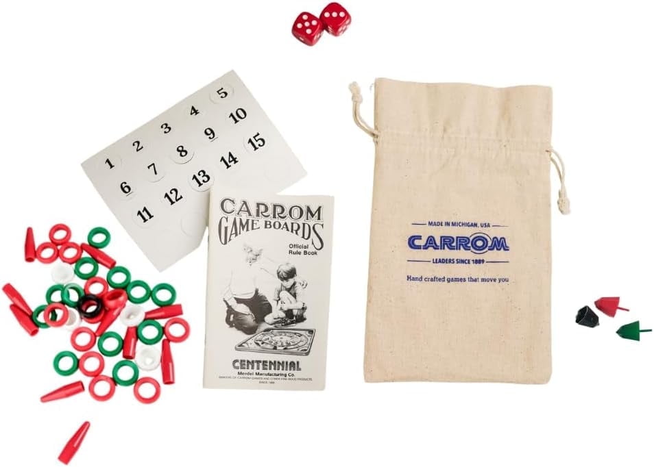 Carrom Board Equipment Set — Includes 46 Board Game Pieces ...