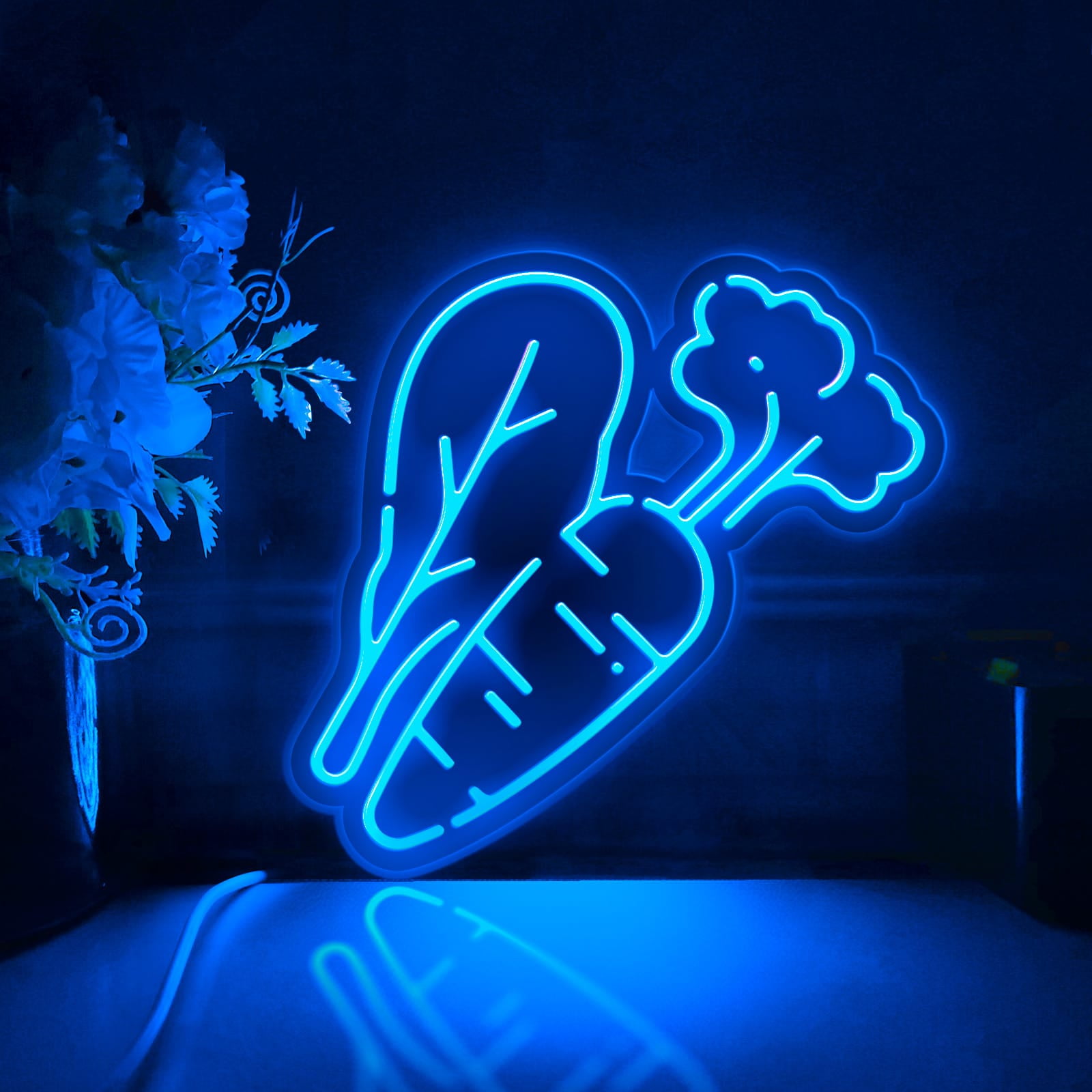 Carrot And Greens Led Light Box, Dimmable Neon-Like Light Signs USB ...