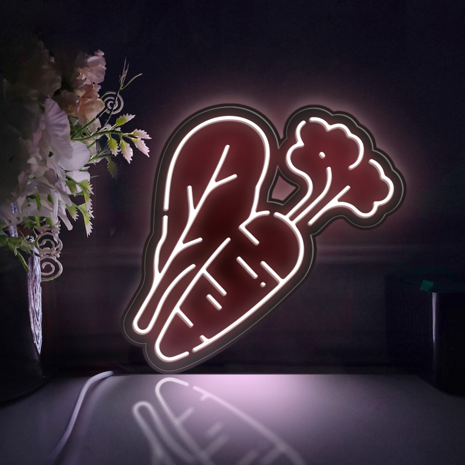 Carrot And Greens Led Light Box, Dimmable Neon-Like Light Signs USB ...