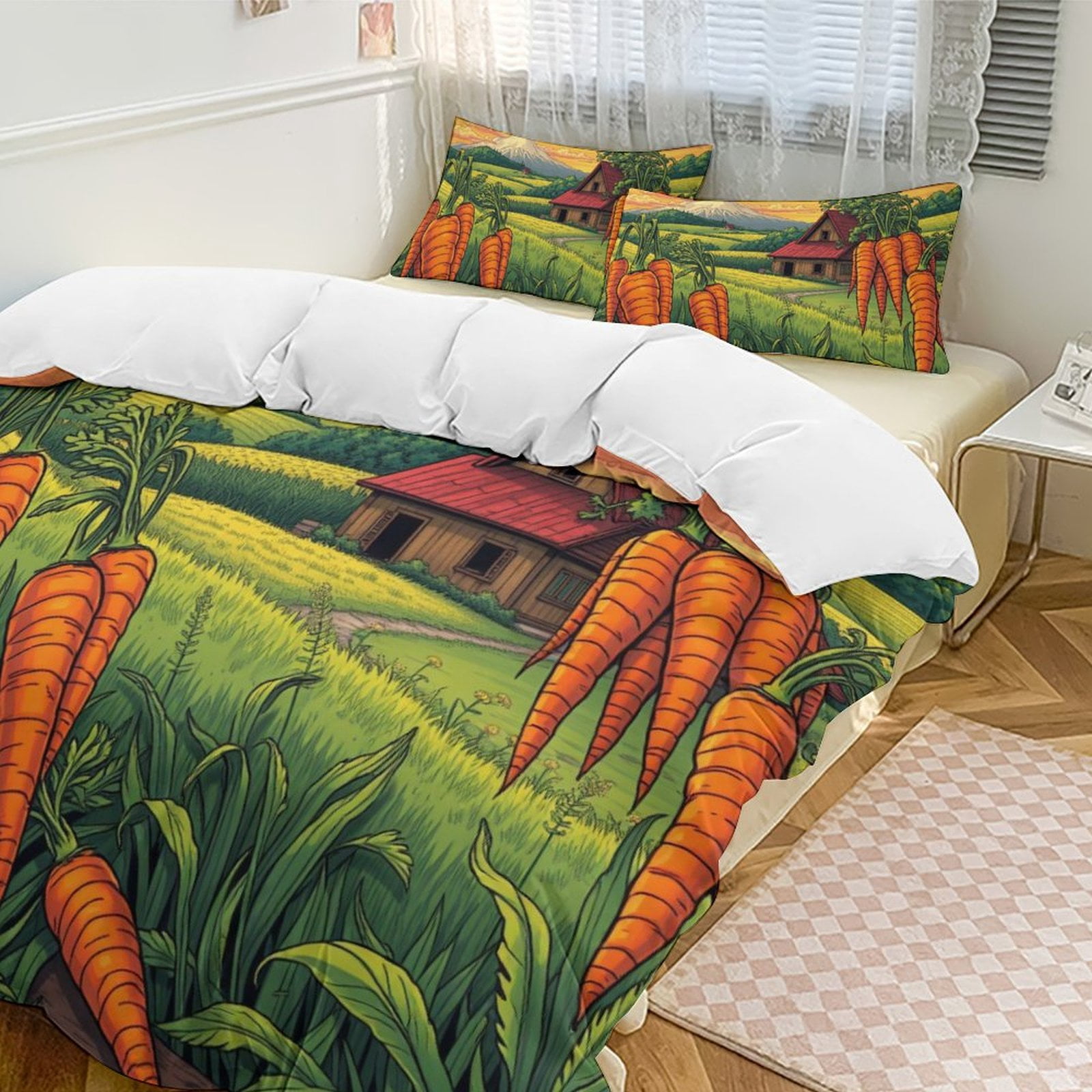 Carrot Bedding Set Duvet Cover for Kids Teen Boys Modern Abstract ...
