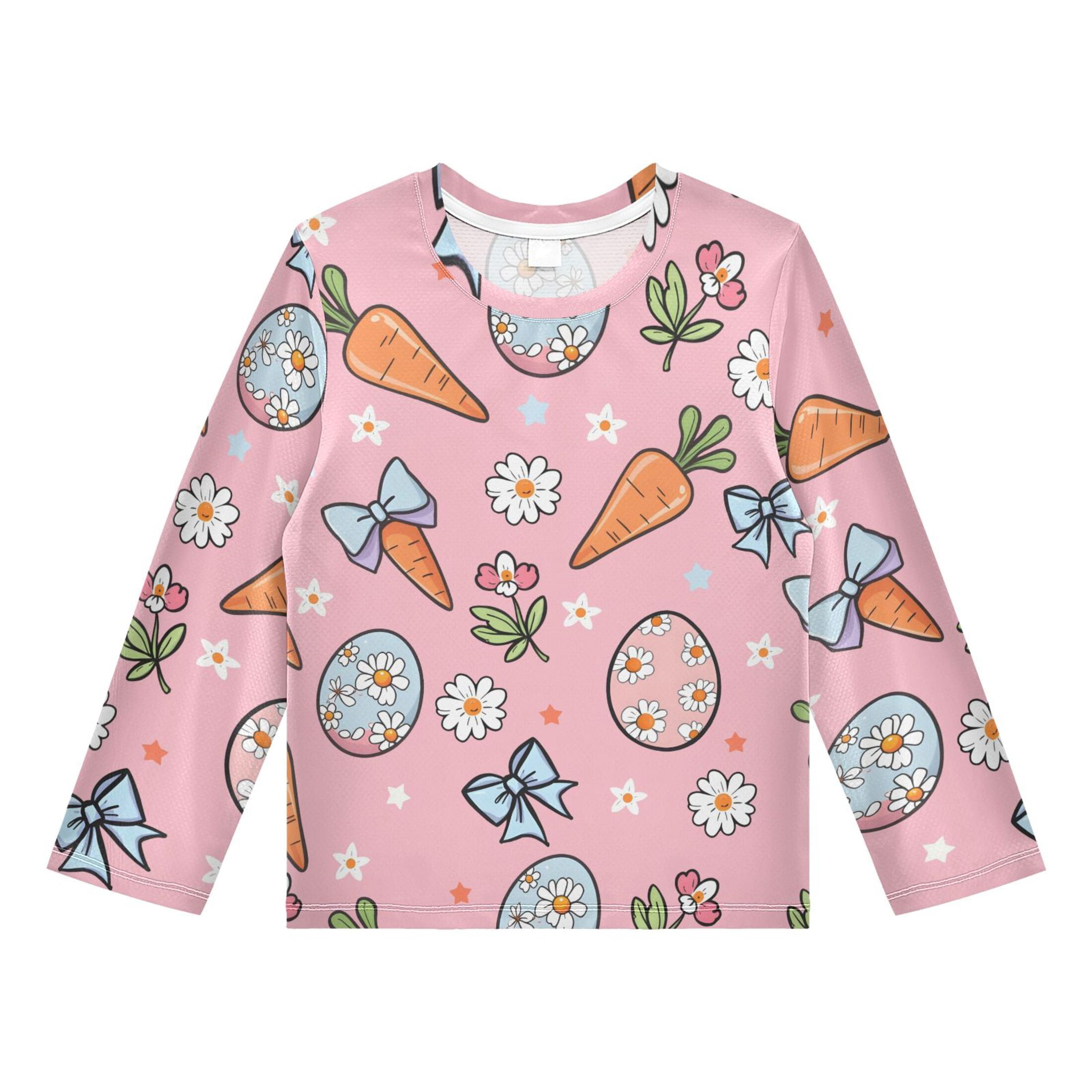 Carrot Bow Resurrection Egg Pattern Boys' Rash Guard Shirts UPF 50 Plus ...