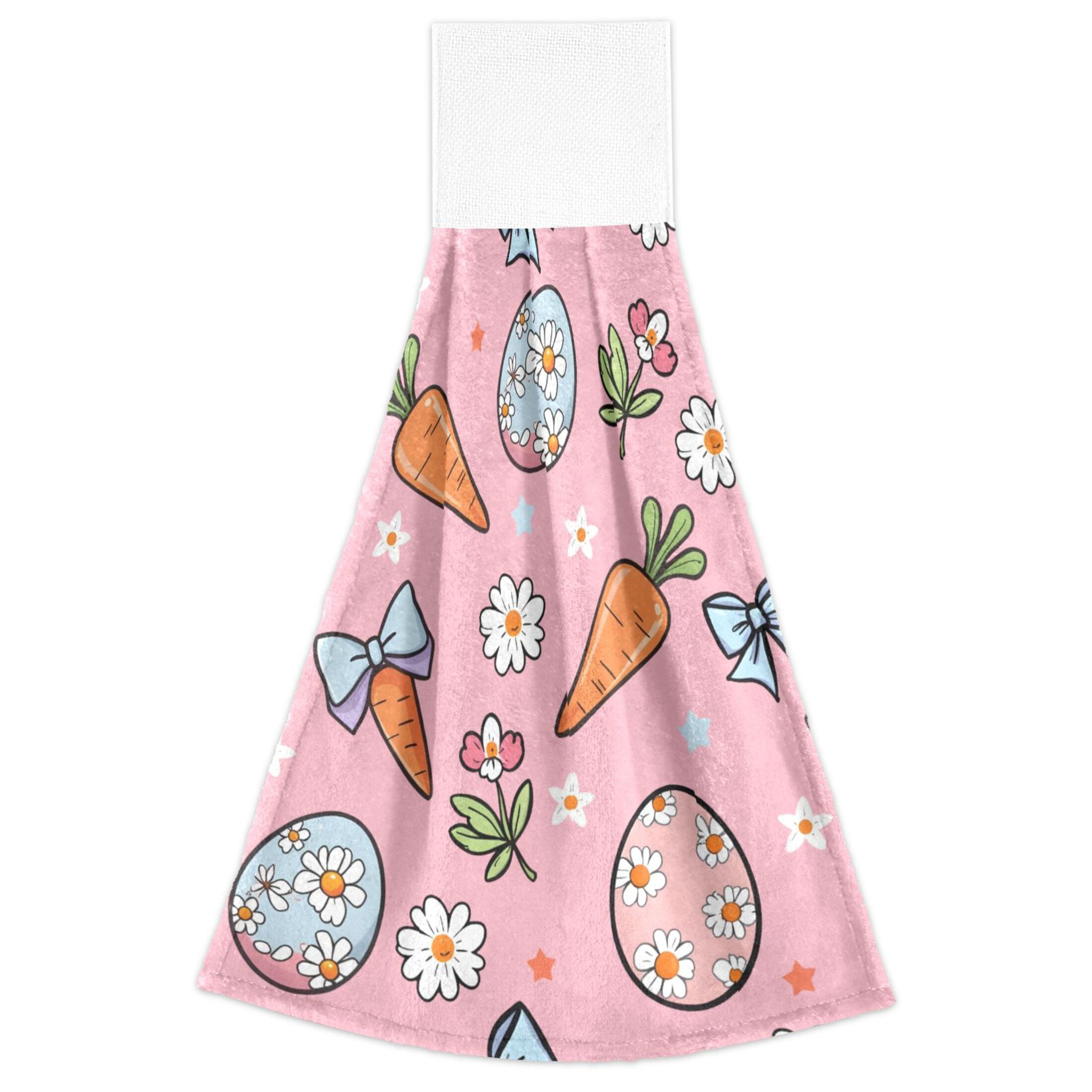 Carrot Bow Resurrection Egg Pattern Hand Towels 2 Pack Quick Dry Velvet ...