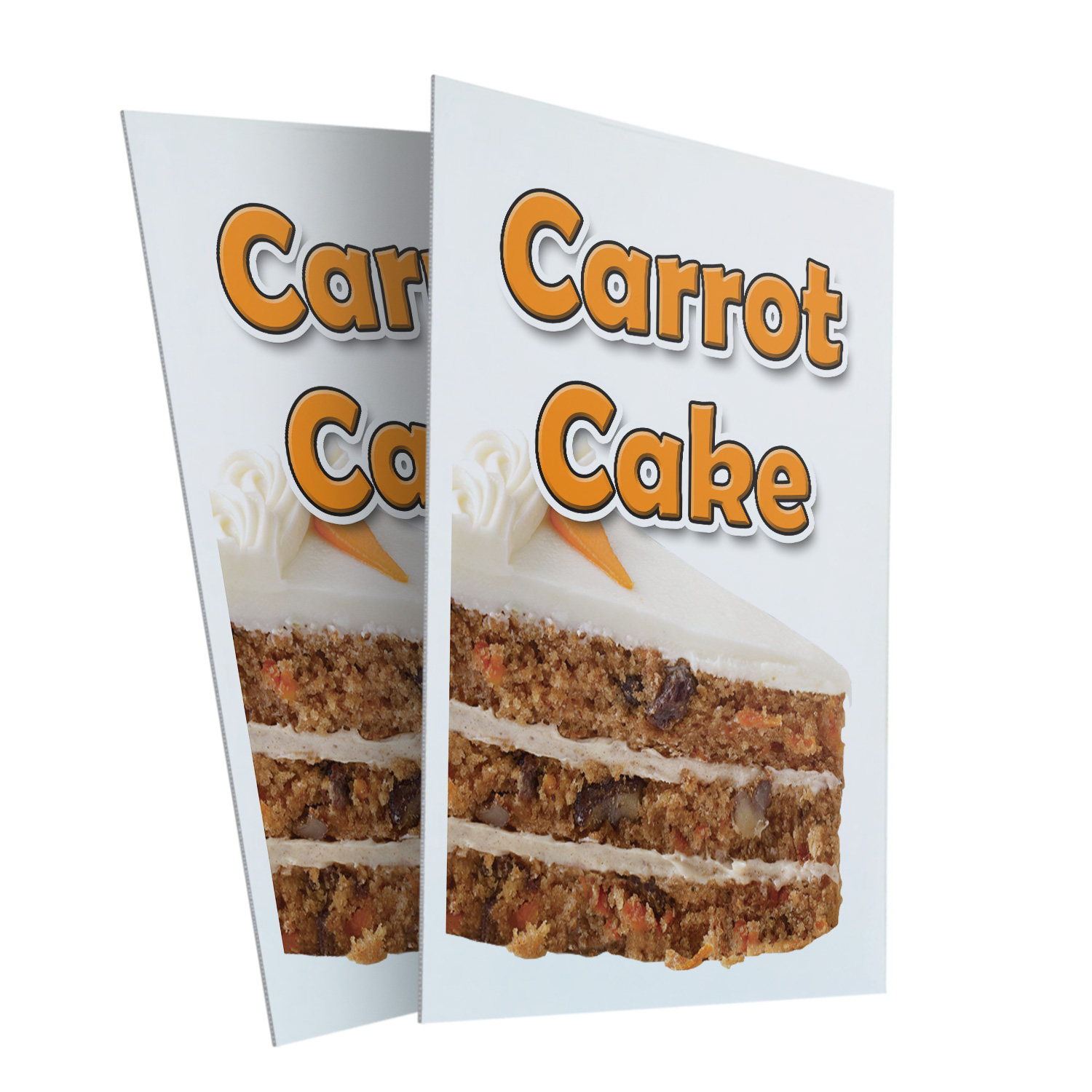 Carrot Cake (2-PACK) 24" x 36" Plastic Signs | Sign Insert 4mm ...
