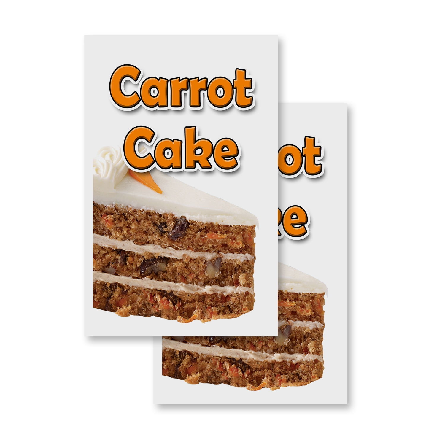 Carrot Cake (2-PACK) 24" x 36" Vinyl Decals | Sign Insert Peel & Stick ...