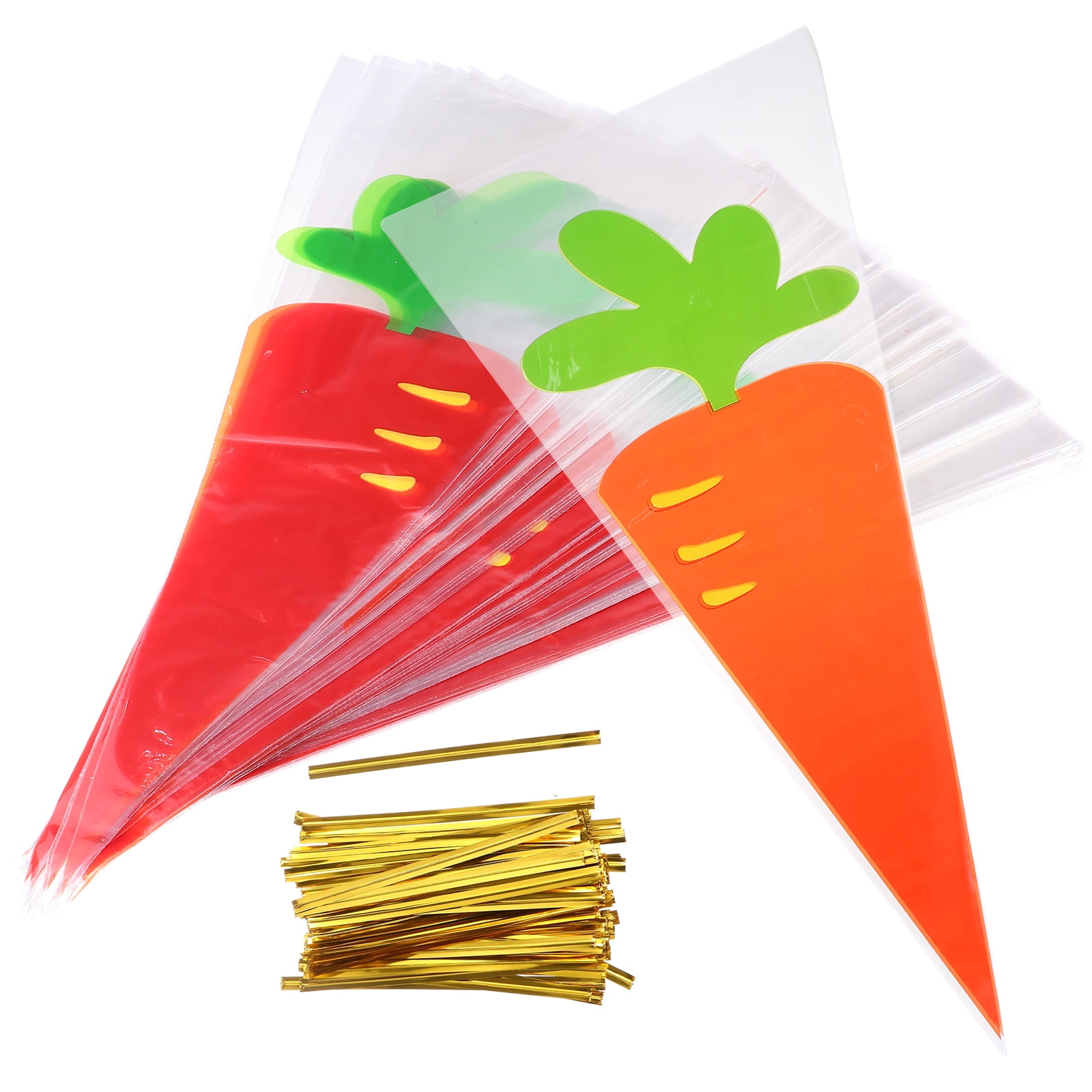 Carrot Candy Bag Packing Bags Storage Garment Easter Clear Cone Popcorn ...