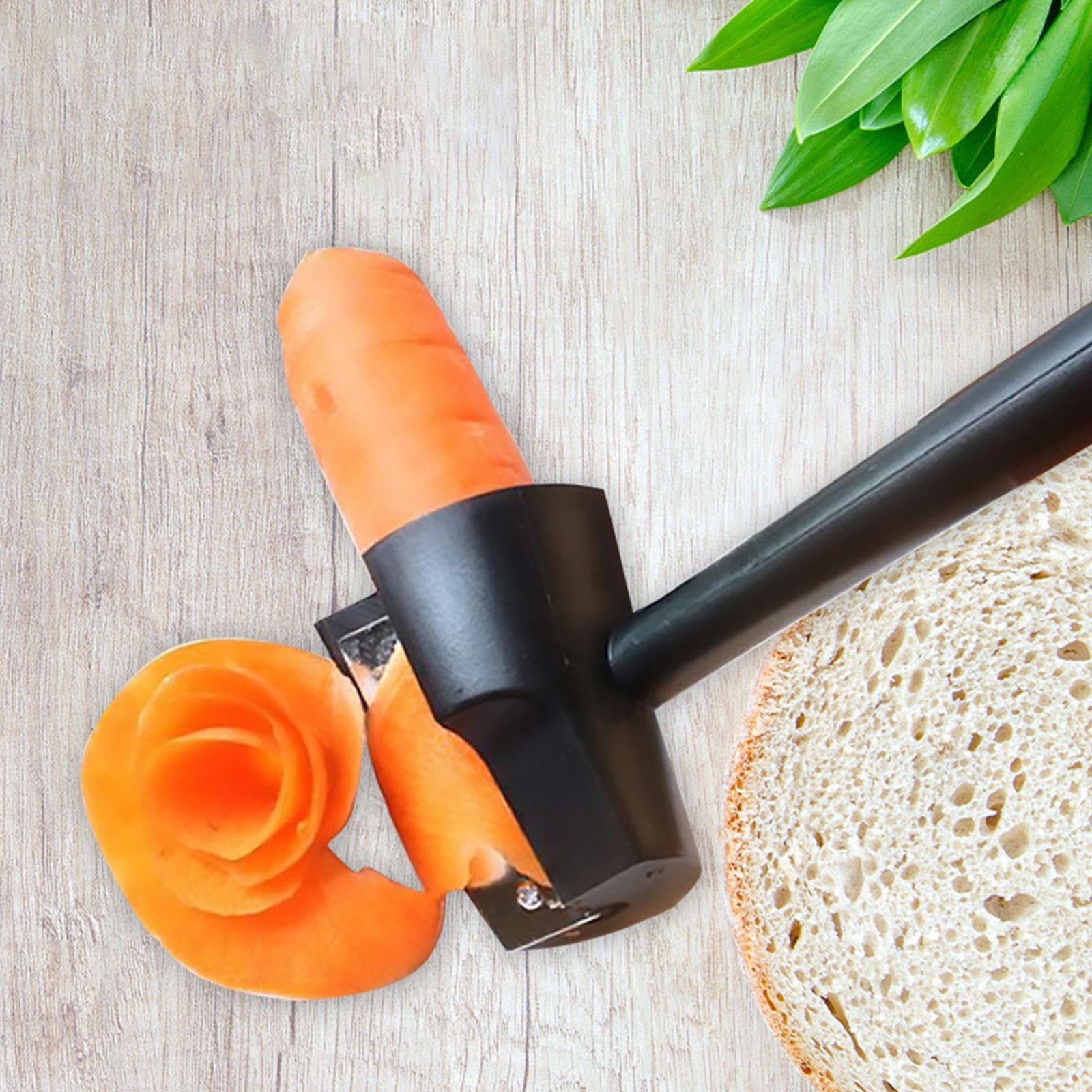 Carrot Curler and Peeler, Stainless Steel Spiral Fnel Flower Roller ...