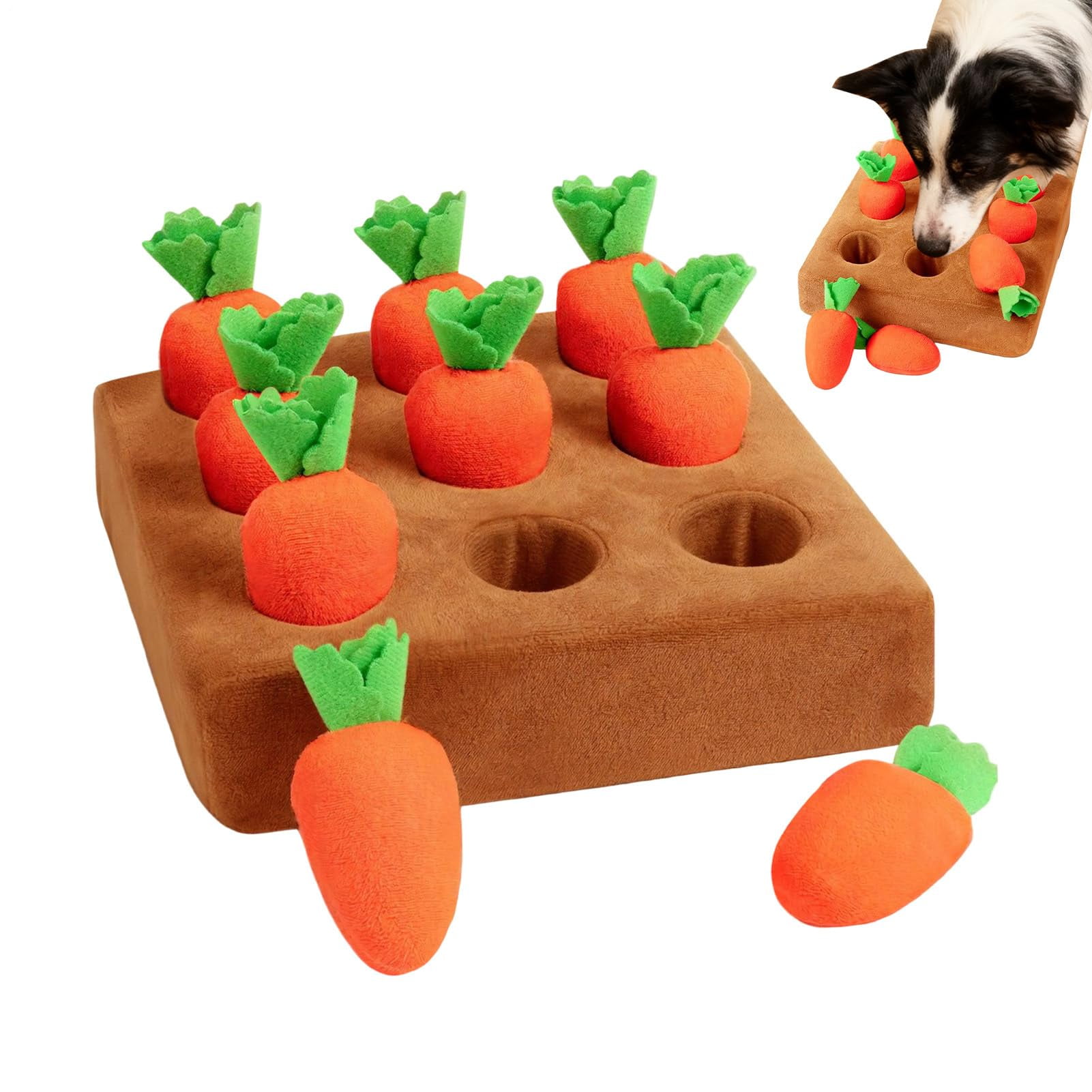 Carrot Dog Toys Carrot Snuffle Mat for Dogs,Interactive Dog Plush ...