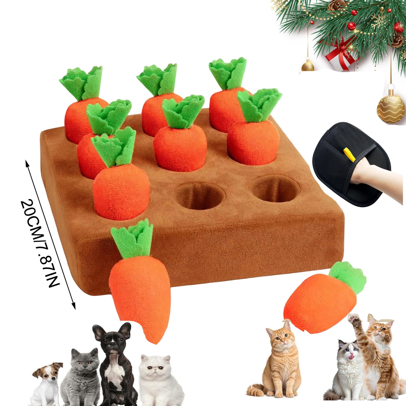 Carrot Dog Toys, Plush Carrot Snuffle Mat for Dogs with 9 Carrots, Fun ...