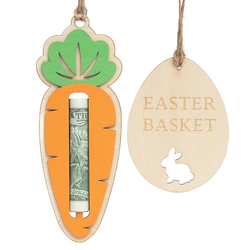 Carrot Easter Money Holder Cash, Wooden Basket Stuffers For Toddlers ...