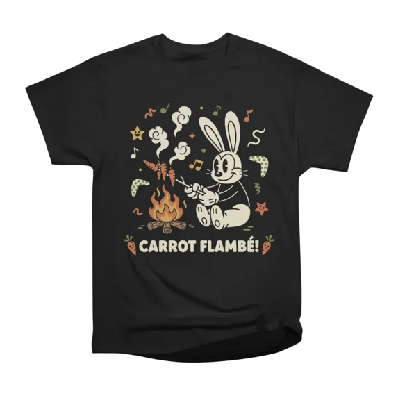 Carrot Flamb Rabbit T-Shirt Tee Gift For Him Merch For Her Apparel For ...