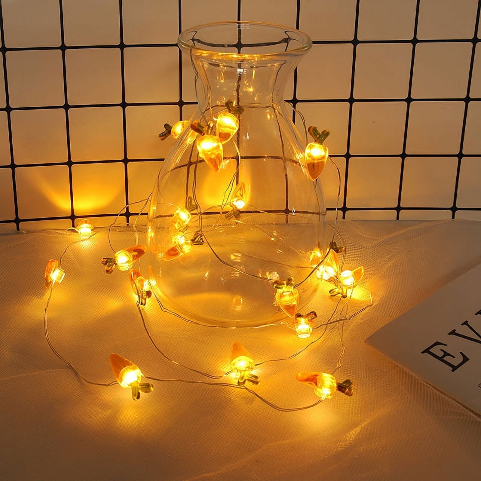 Carrot Paschal Theme String Lights, 6.56 ft 20 LEDs, for Bedroom ...