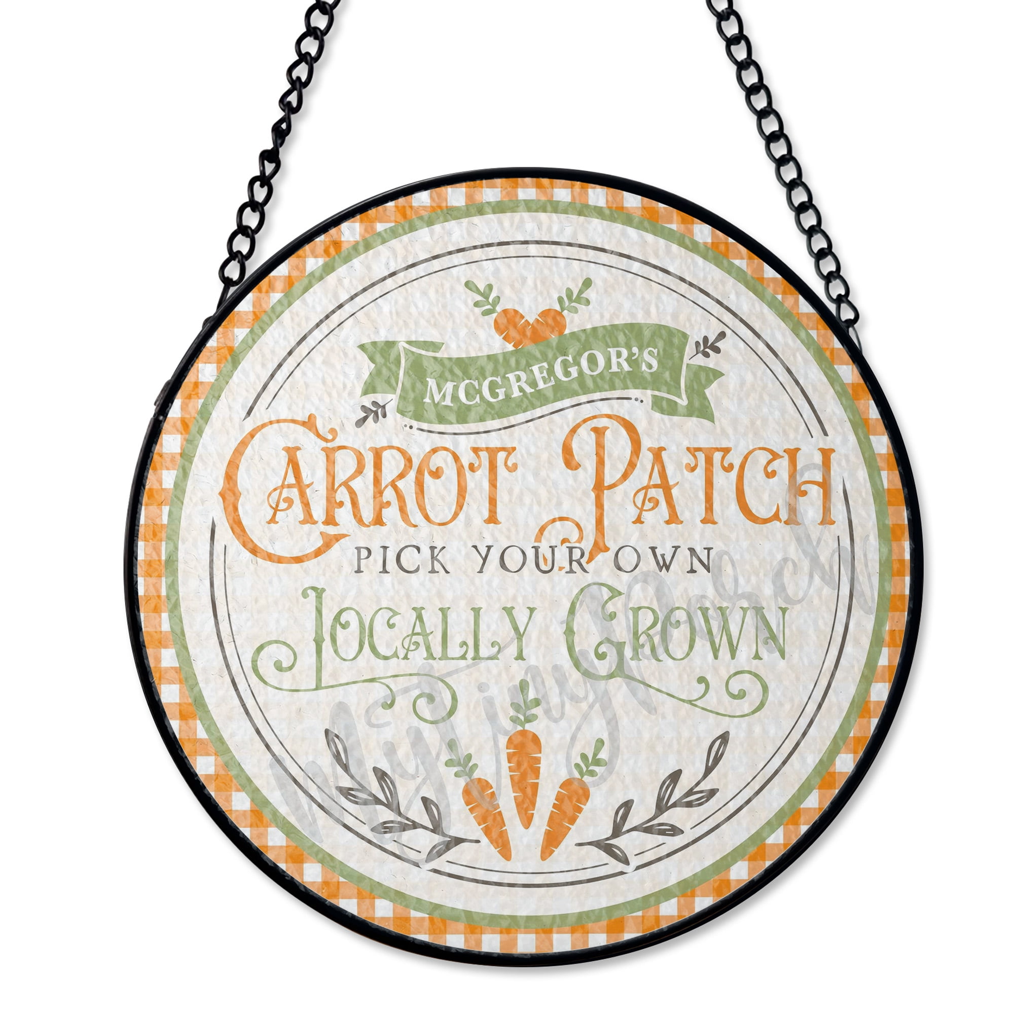 Carrot Patch Vintage Sign Suncatcher Stained Glass Style, UV Printed ...