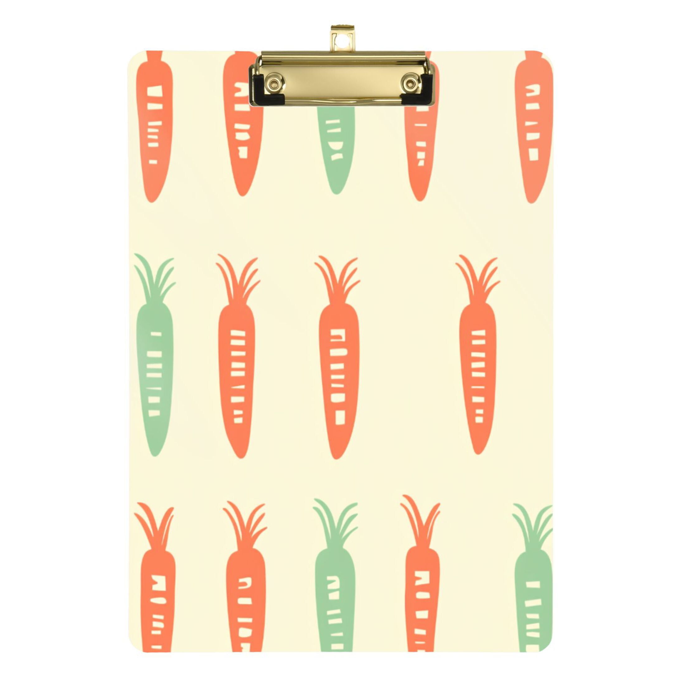 Carrot Pattern 12.5x9in Clipboard, Durable Acrylic with Metal Clip and ...
