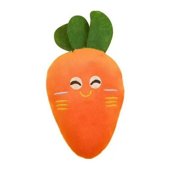 Carrot Pet Toy， Plush Squeaky Vegetable for Dogs and Cats， Cute Design ...