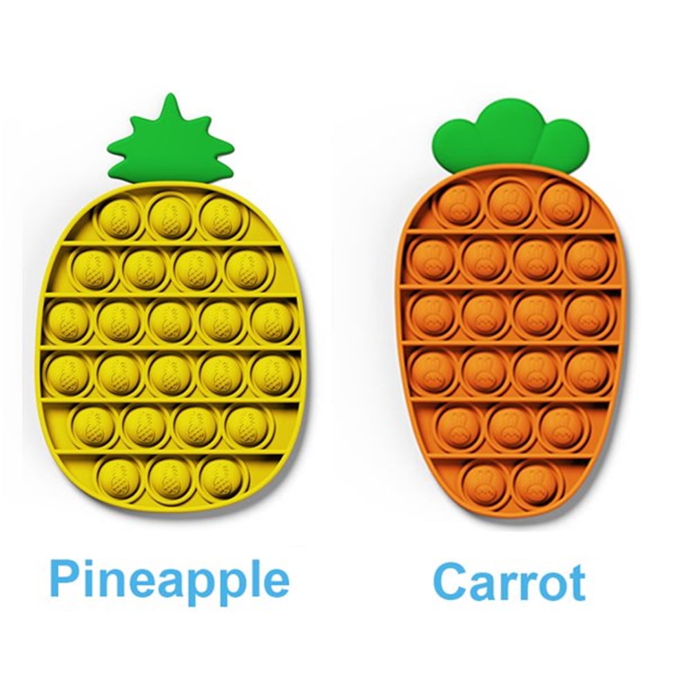 Carrot Pineapple Shape Sensory Fidget Toy,Push Pop Bubble Fidget ...
