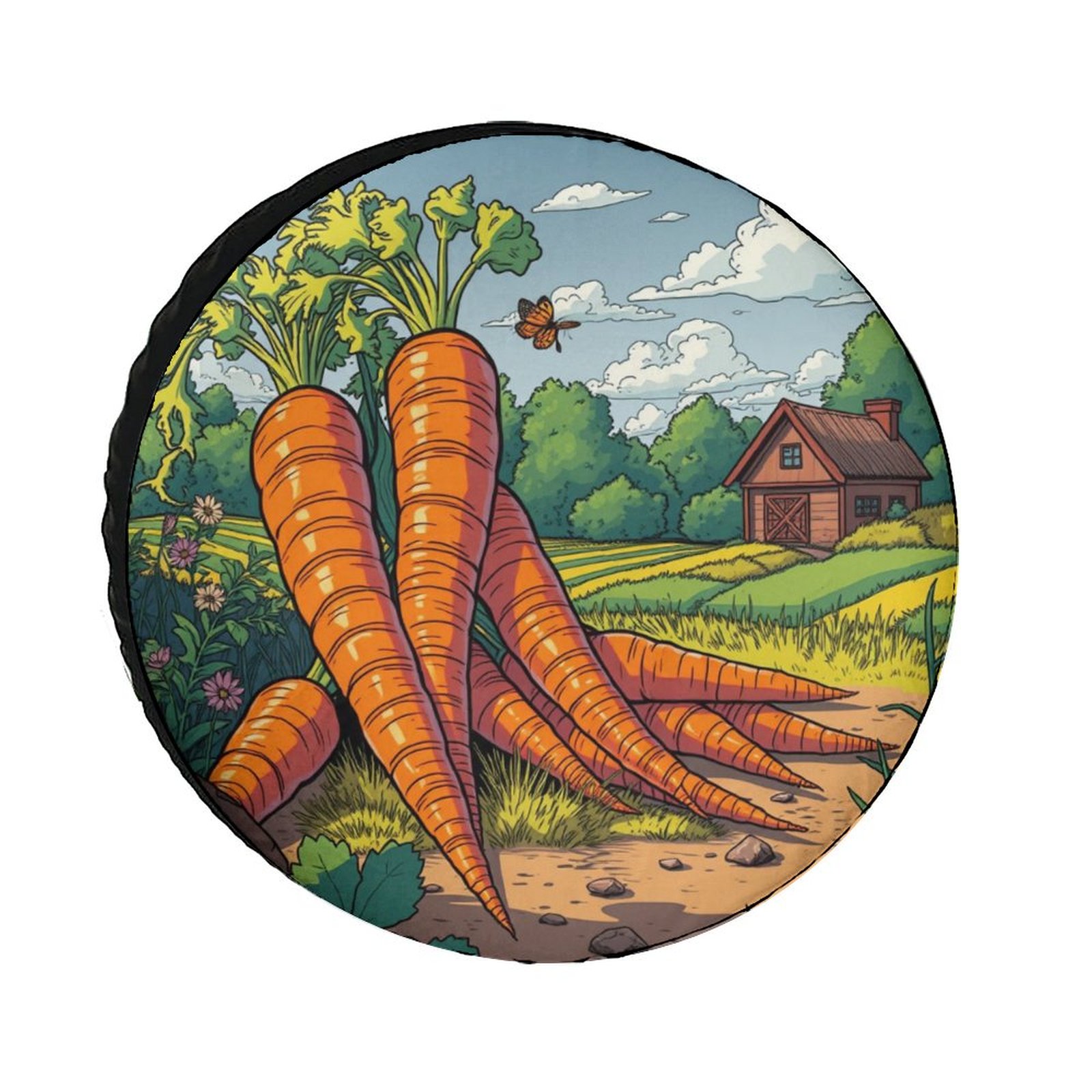 Carrot Spare Tire Cover Dust-Proof Wheel Tire Cover Fit Trailer SUV And ...