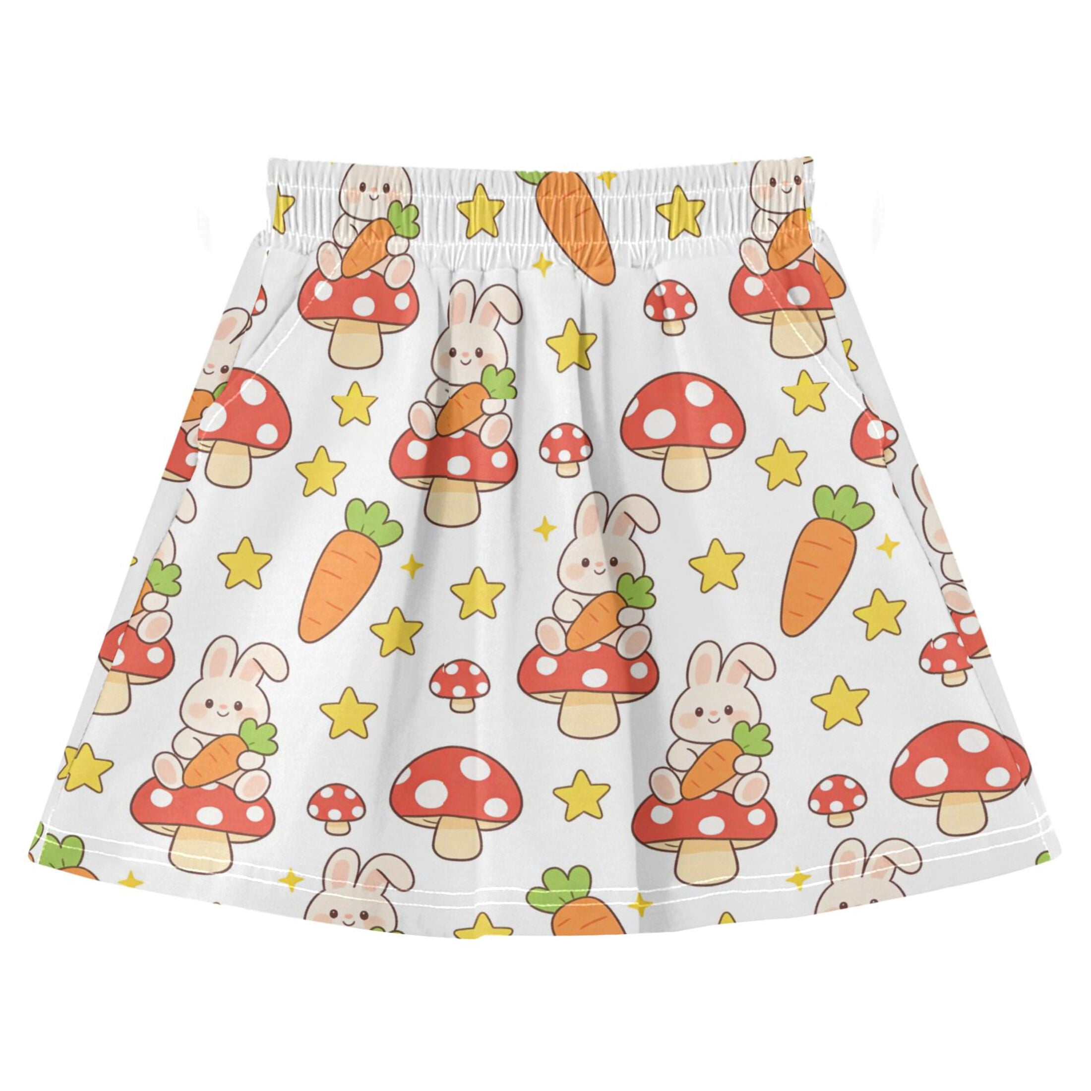 Carrot Star Rabbit Athletic Skirt with Pockets and Built-in Shorts for ...