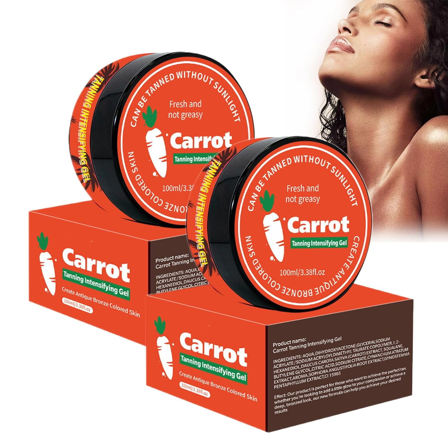 Carrot Tanning Gel Intensive Tanning Luxe Gel, Tan Accelerator for ...