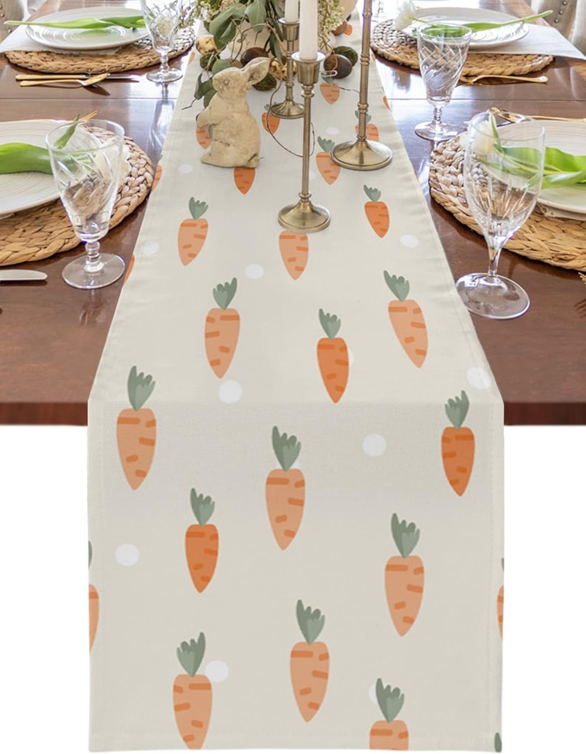 Carrot-Themed Easter Table Runner - 13"x90" Seasonal Holiday Decor for Medium Tables, Kitchen ...