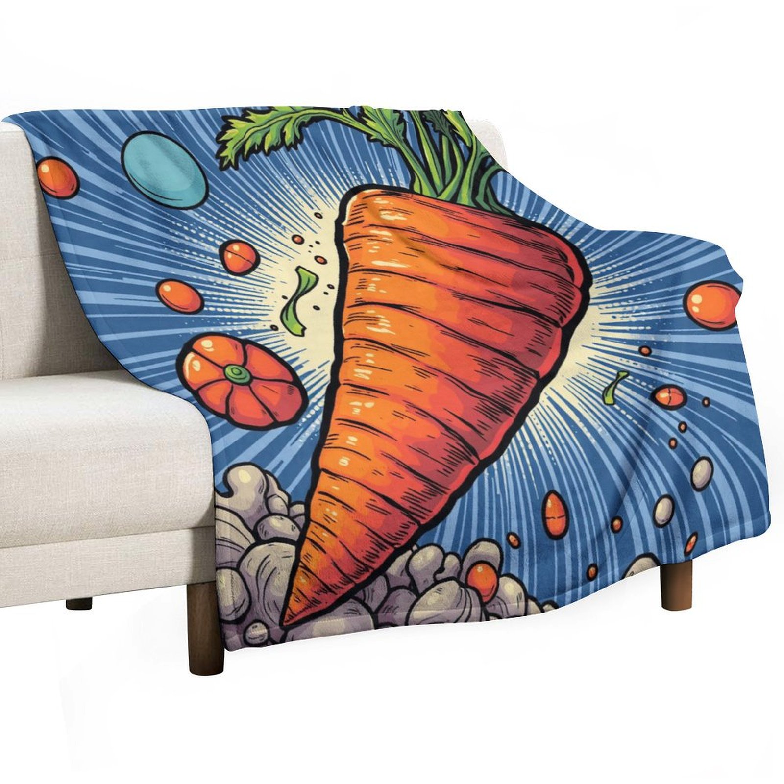 Carrot Throw Blanket Soft Plush Blanket Bedroom Bedspread Home Decor ...