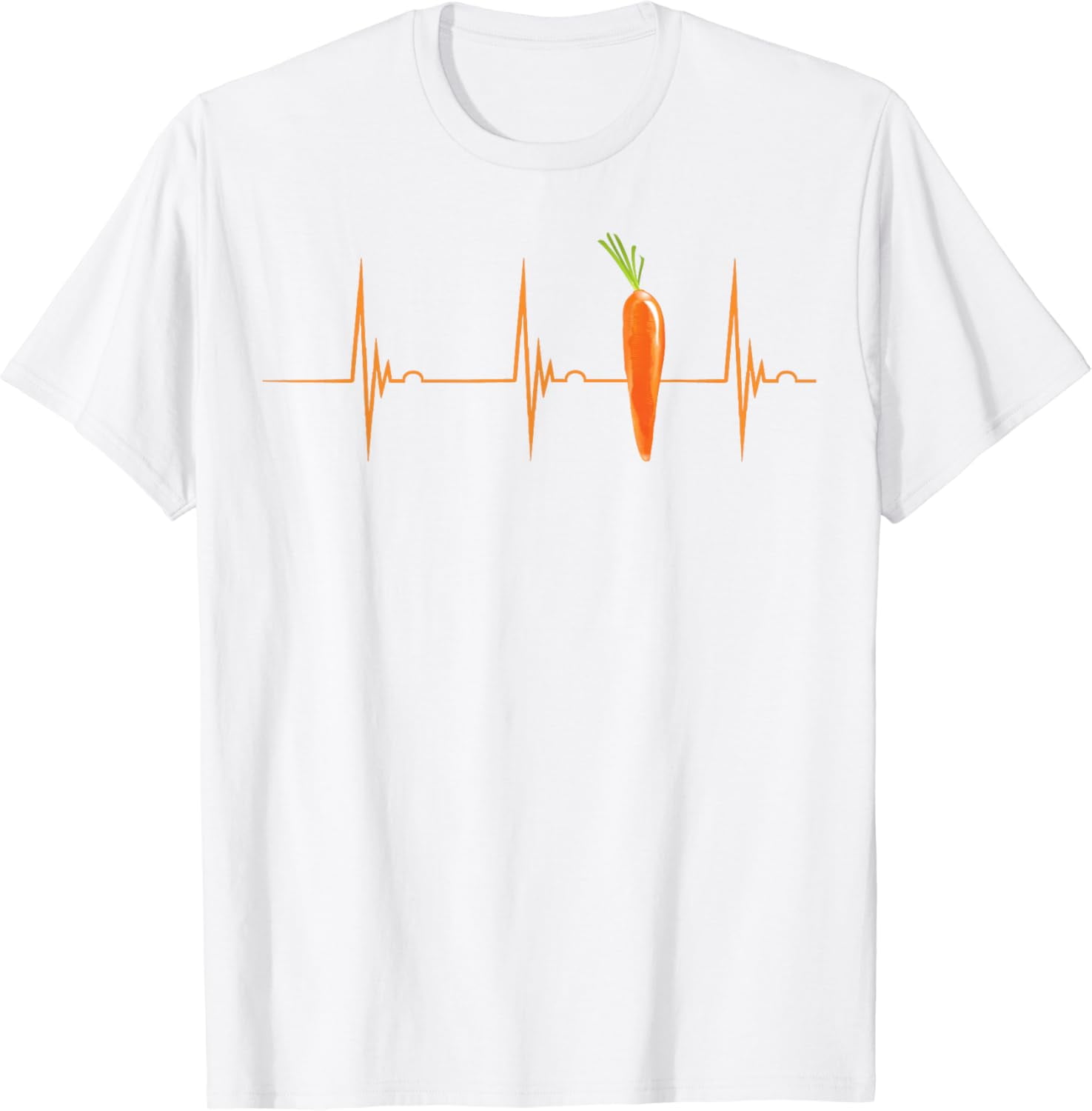 Carrot Vegetable Lover Heartbeat EKG Pulse Vegan Plants T-Shirt100 ...