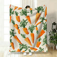 Carrot Watercolor Farmhouse-Themed Polyester Flannel Blanket – Soft ...